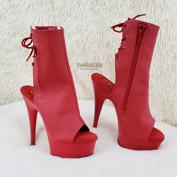 Pleaser | Shoes | Red Platform Ankle Boots | Poshmark